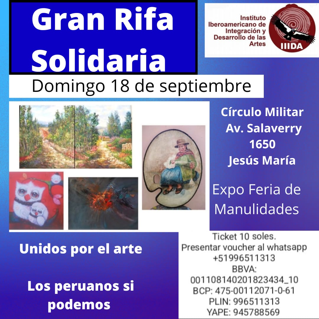 GRAN RIFA SOLIDARIA Todos unidos por el arte | Serperuano.com